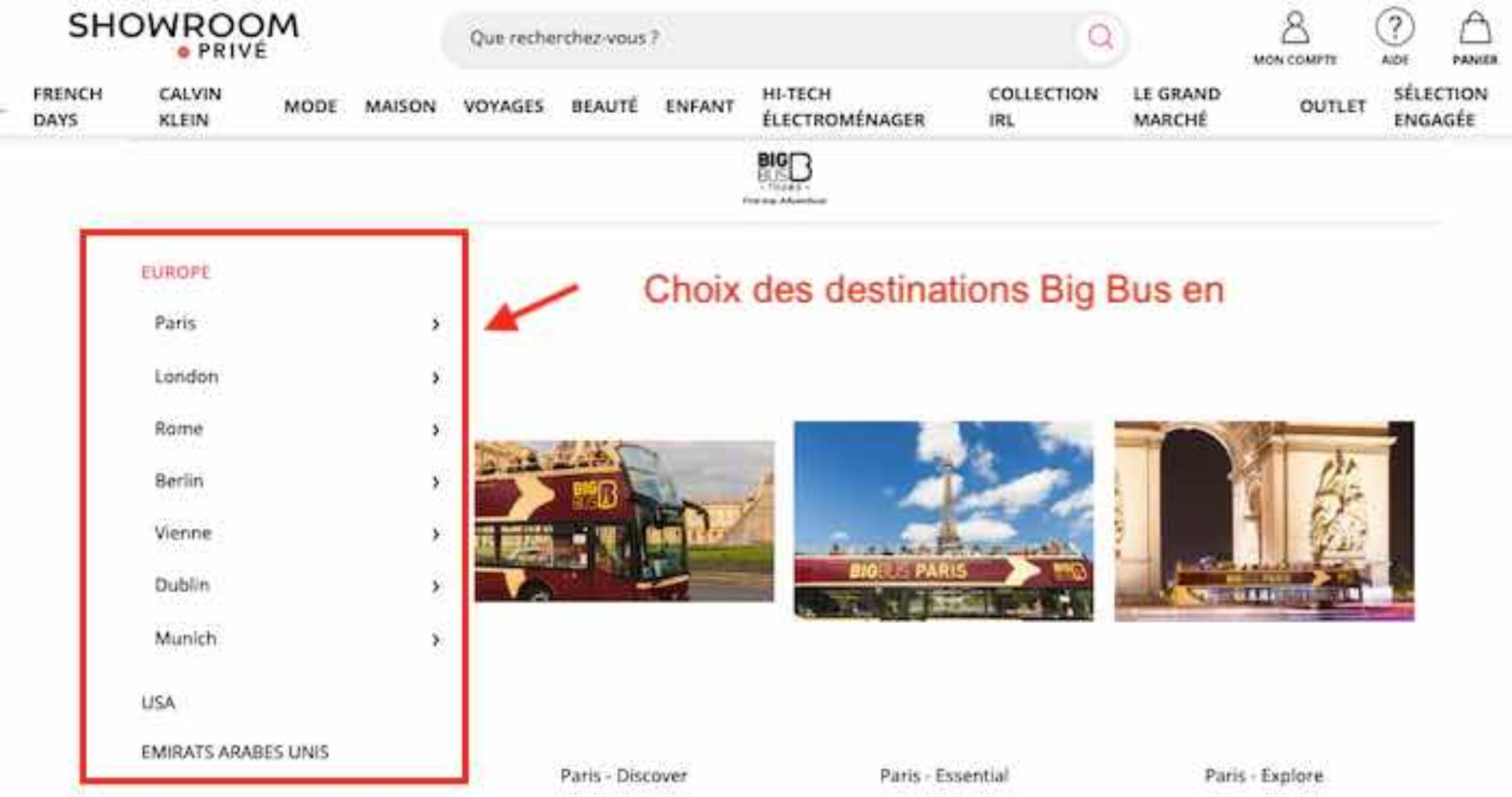 Vente privée BigBus : réduction Bus à impériale hop-on hop-off (Paris ...
